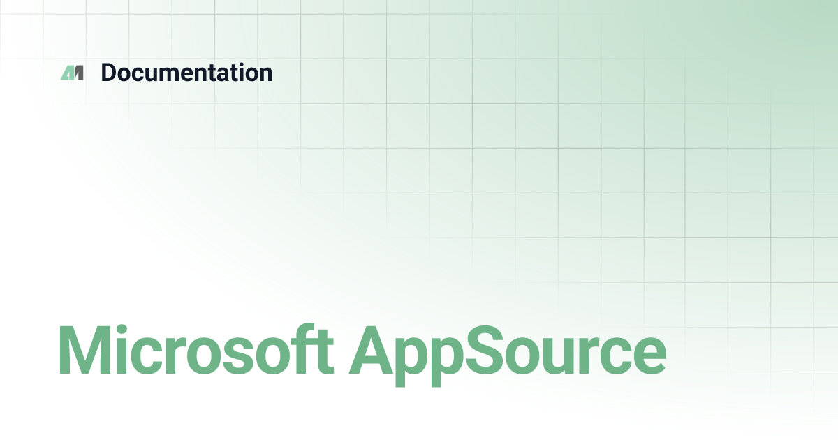 Microsoft AppSource | Documentation