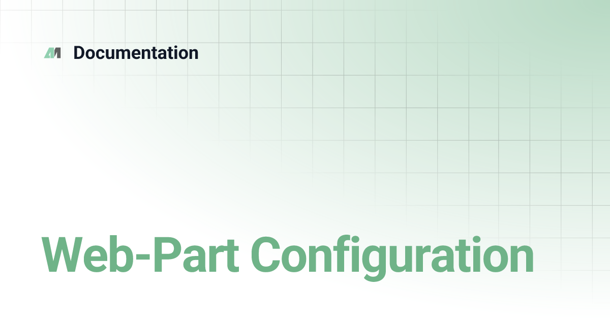Web-Part Configuration | Documentation